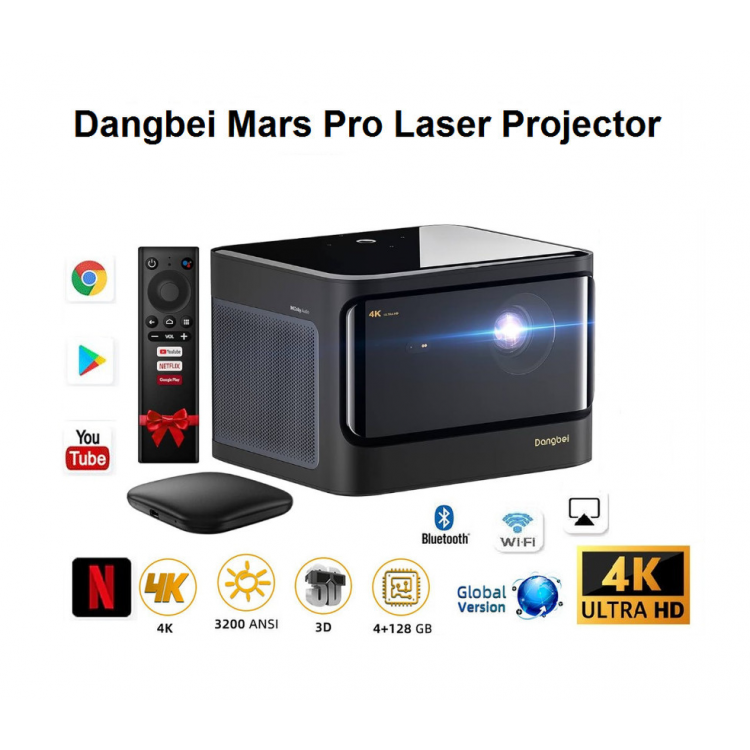 Dangbei Mars Pro 4K Laser Projector 3200 ANSI Lumens Global Version
